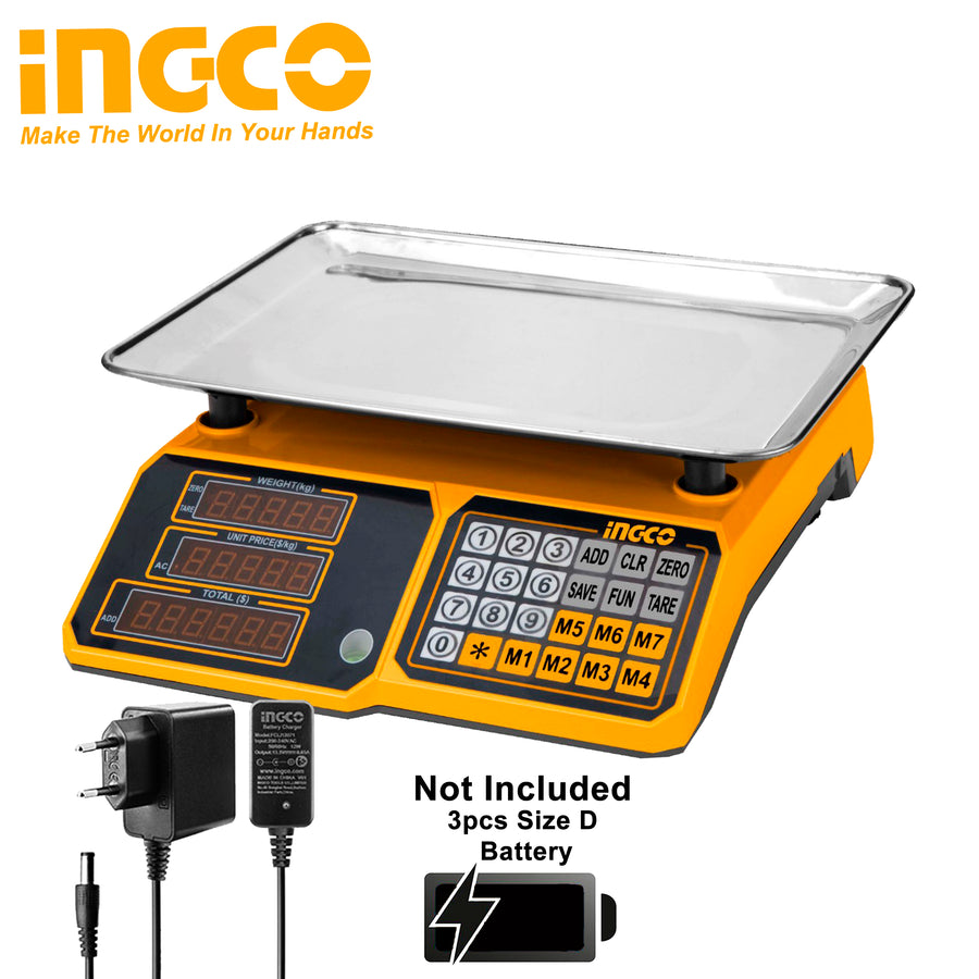 Ingco Rechargeable Electronic Digital Weighing Scale 30Kg HESA3303 ...