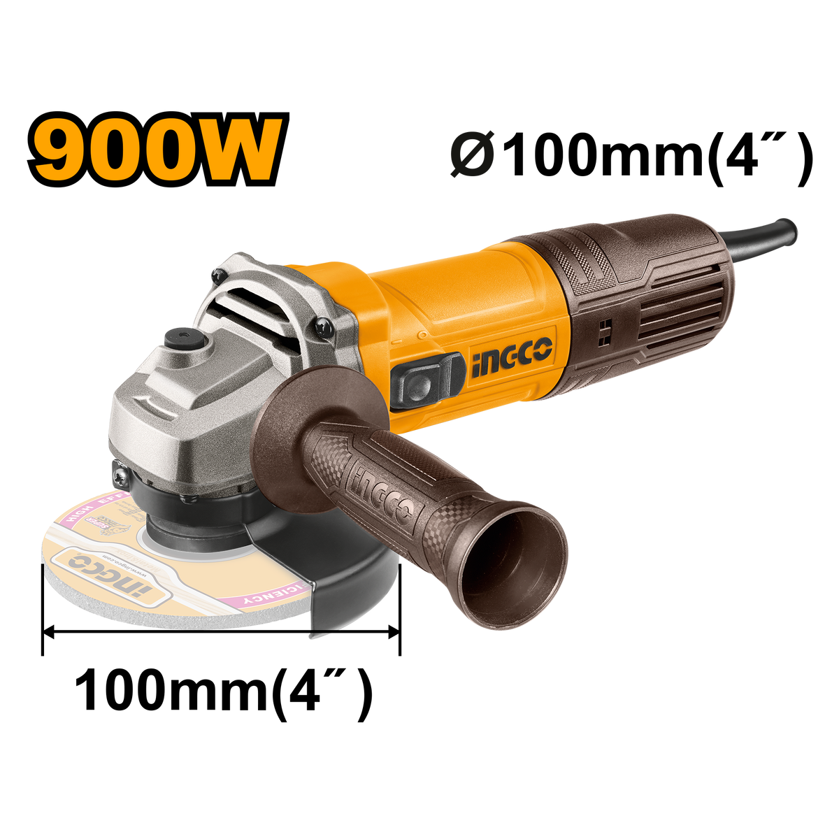 4inch Angle Grinder 900W (Voltage: 220-240V~50/60Hz) AG900283P ING-PT ...
