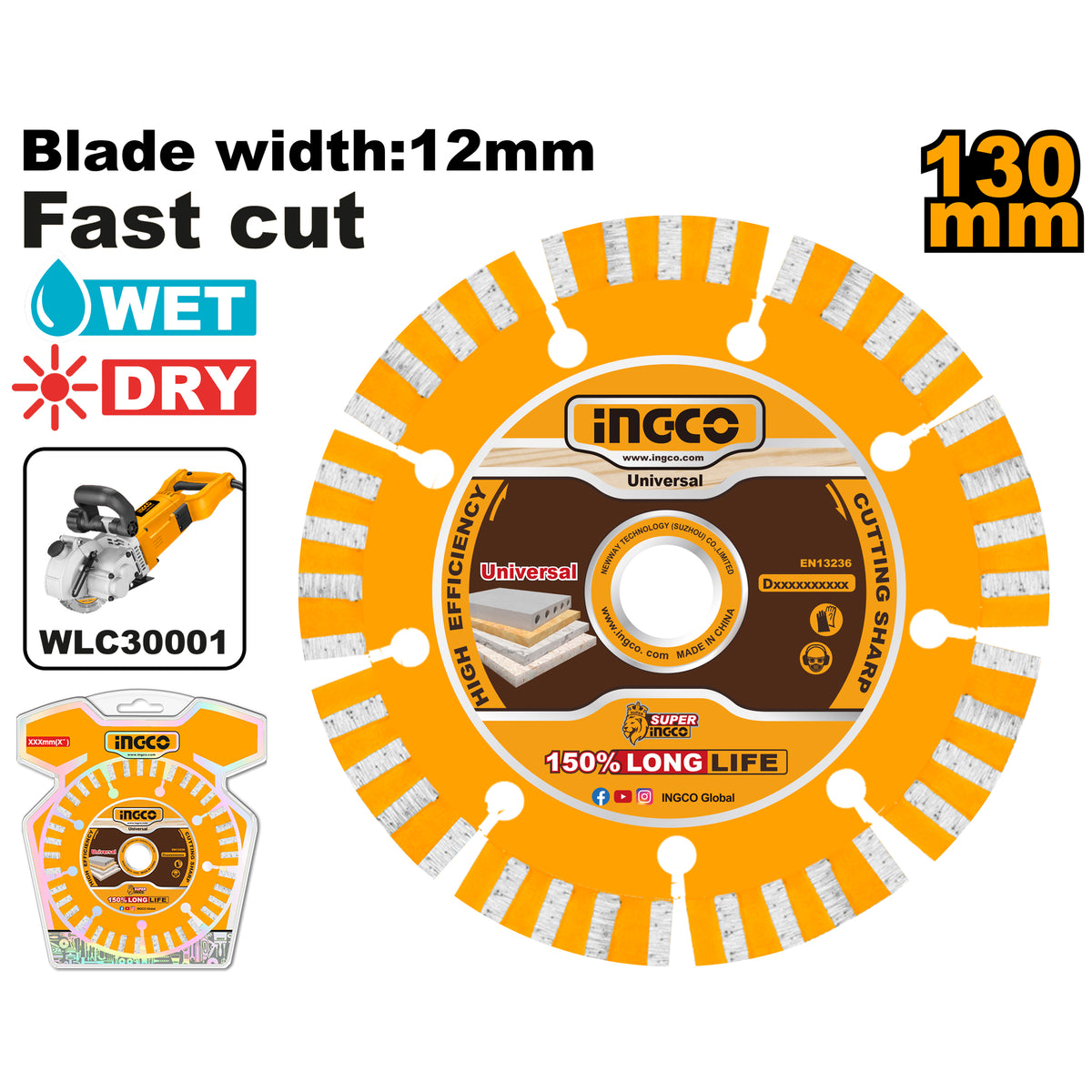Ingco 5-Inch Dry Diamond Disc 20mm DMD011301 – INGCO Philippines