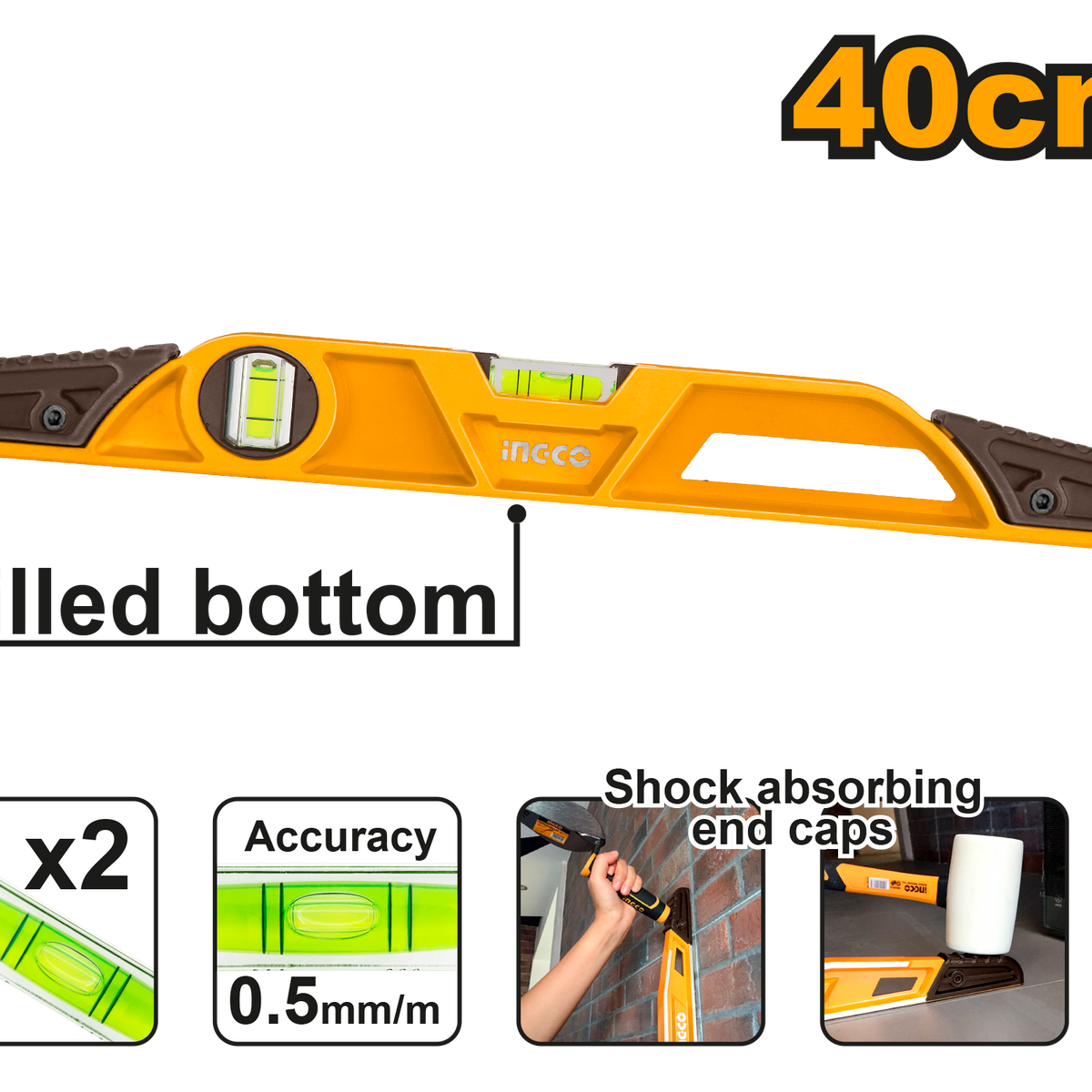 450g Heavy-Duty Mason's Level 40cm Leveling Tool HBSL08040 ING-MT ...