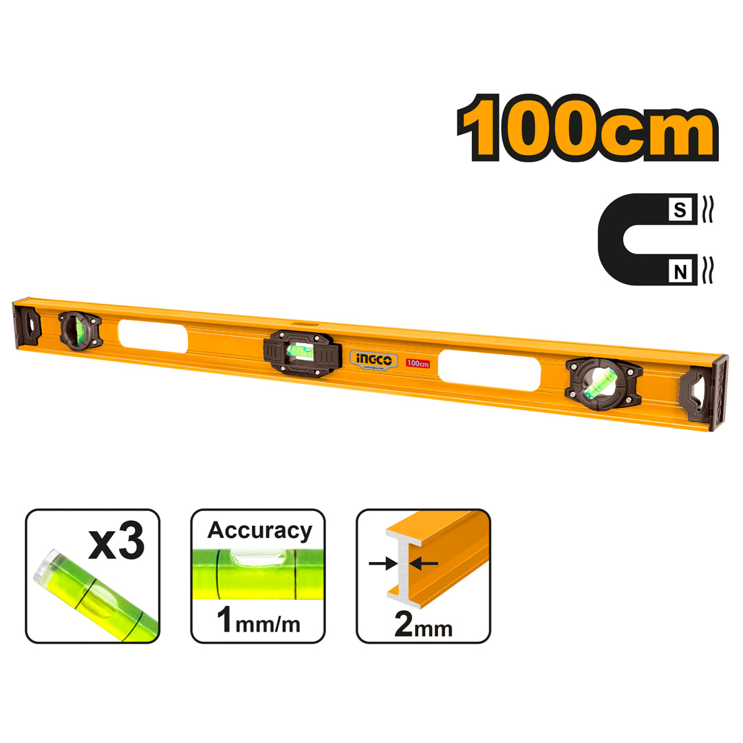 Ingco 100cm Spirit Level Bar I-Beam Style HSL28100 – INGCO Philippines