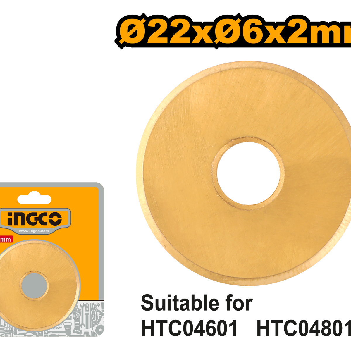 Ingco Ø22 x Ø6 x 2mm Tile Cutter Tungsten Carbide Blade HTC04601B ING ...