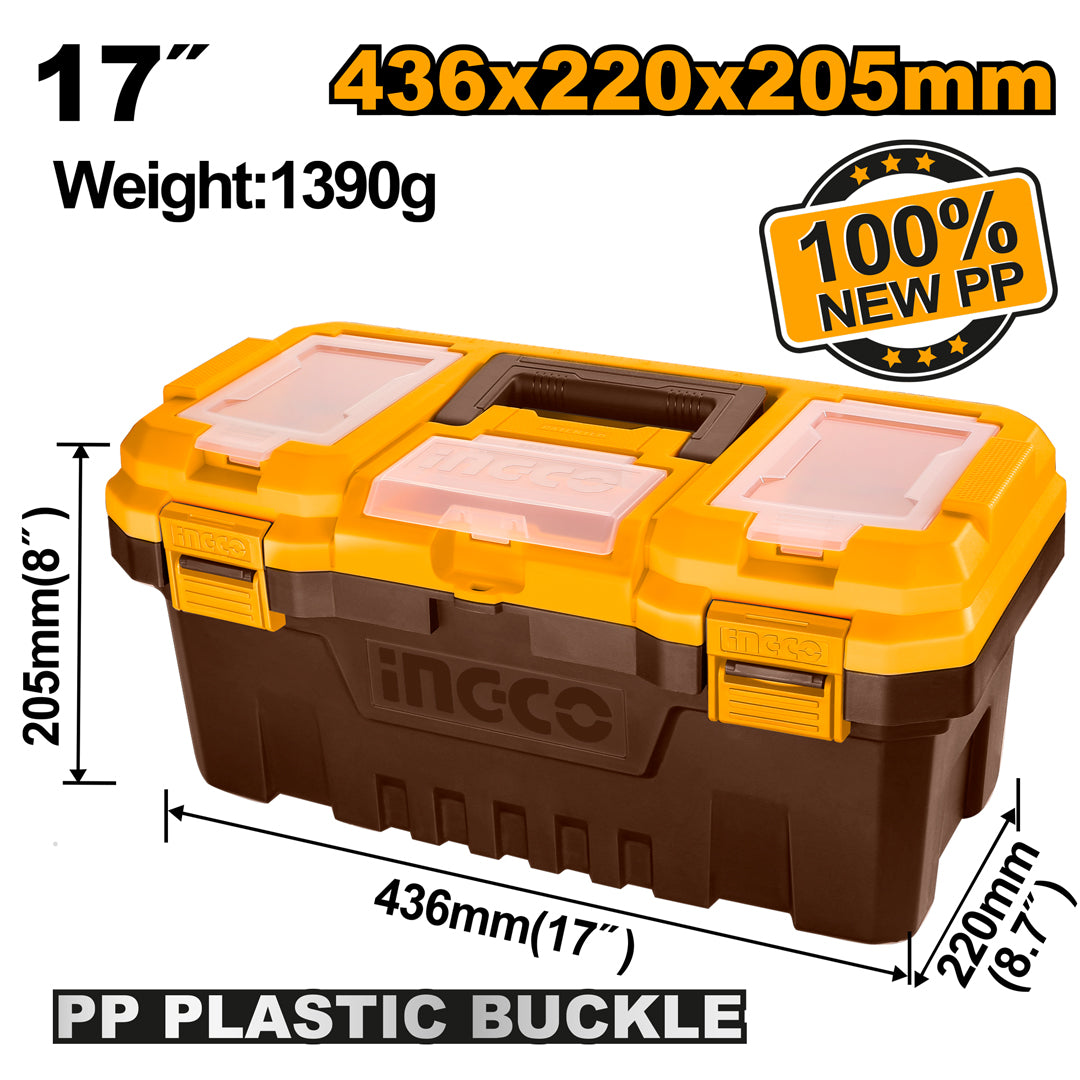 Ingco 17 Inch Plastic PP Tool Box with Tray PBX1701 – INGCO Philippines