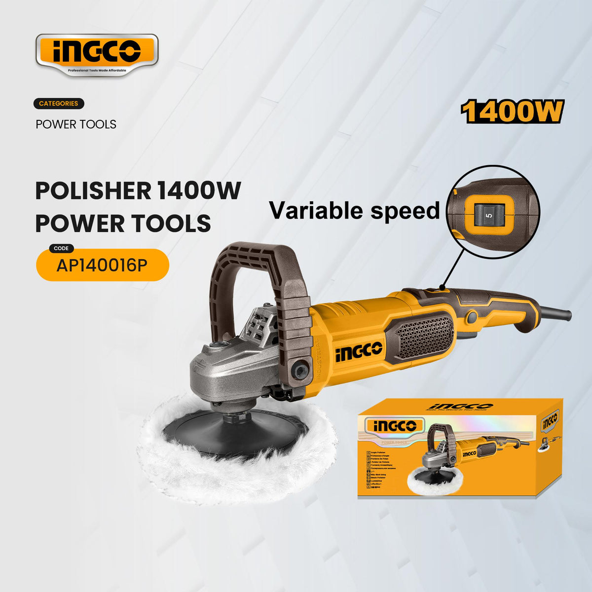 Ingco Polisher 1400W Power Tools AP140016P (IPT) – INGCO Philippines