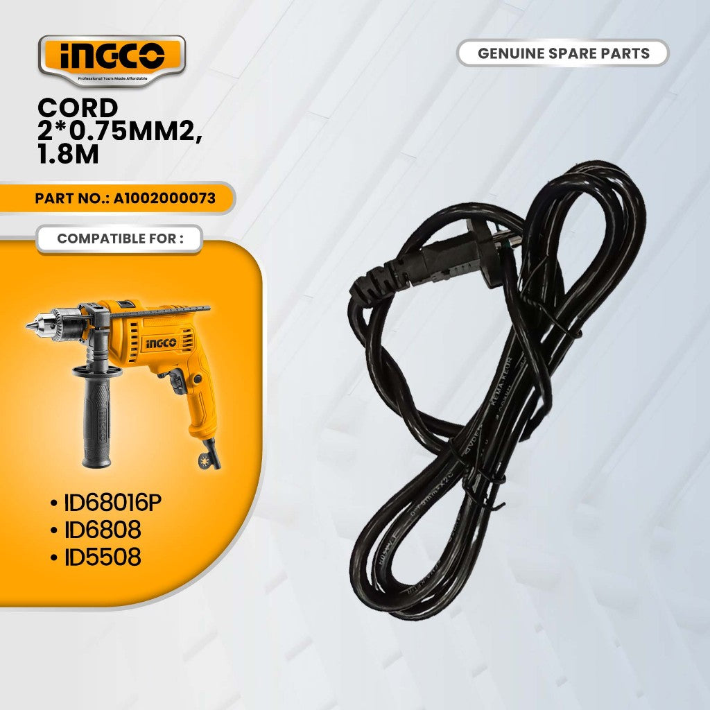 INGCO A1002000073 Impact Drill Cord 2*0.75MM2,1.8M ING-SP – INGCO ...