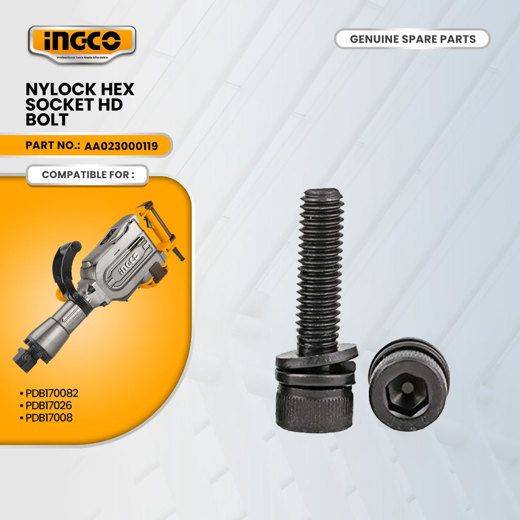INGCO AA023000119 Nylock Hex Socket HD Bolt for PDB170082 Demolition B ...